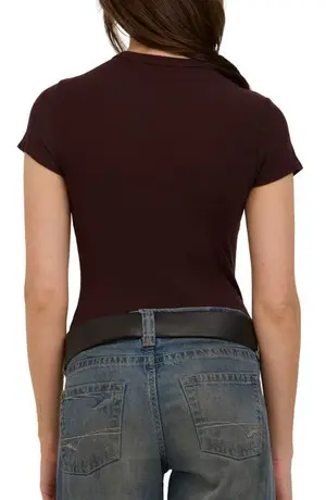 PROJECT SOCIAL T Griffith Rib Baby T-shirt - Dark Mocha