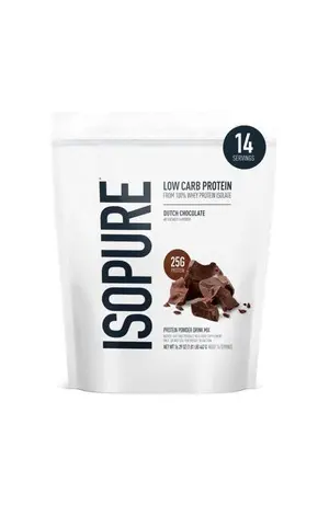 ISOPURE Low Carb 100% Whey Protein Isolate Powder Dutch Chocolate - None