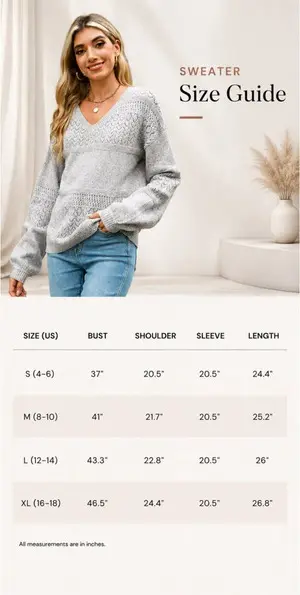 ZILPU Pointelle Knit V-neck Sweater - Camel