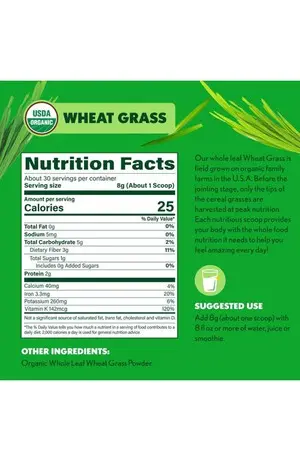 AMAZING GRASS Organic Wheat Grass Powder Nutritional Supplement