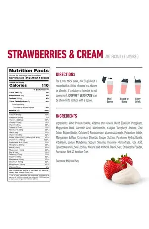 ISOPURE Zero Carb High Protein Powder Strawberries And Cream