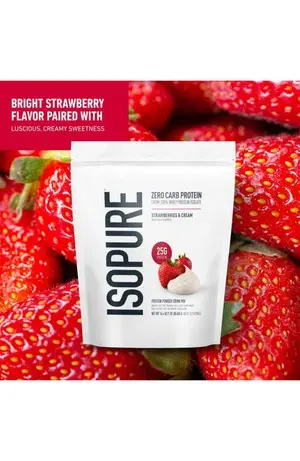 ISOPURE Zero Carb Strawberries And Cream Whey Protein Isolate Powder