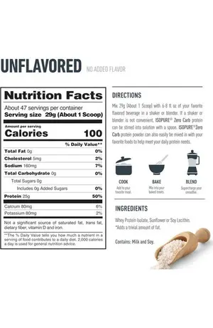 ISOPURE Zero Carb High Protein Whey Isolate Powder