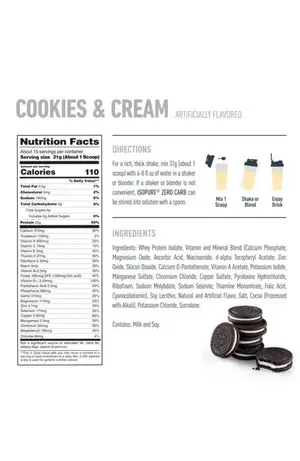 ISOPURE Zero Carb High Protein Whey Isolate Powder Cookies And Cream