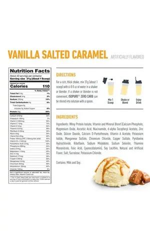 ISOPURE Zero Carb High Protein Powder Vanilla Salted Caramel