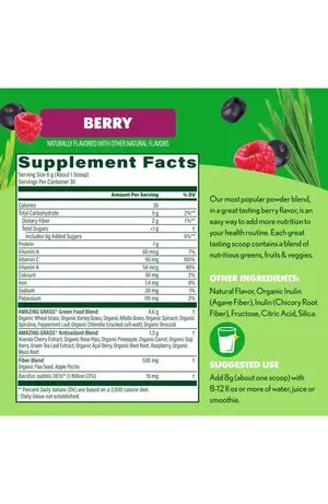 AMAZING GRASS Green Superfood Powder Berry Nutritious Supplement
