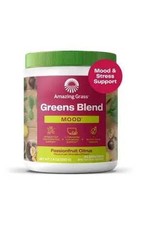 AMAZING GRASS Greens Blend Mood Passionfruit Citrus Super Greens Powder - None