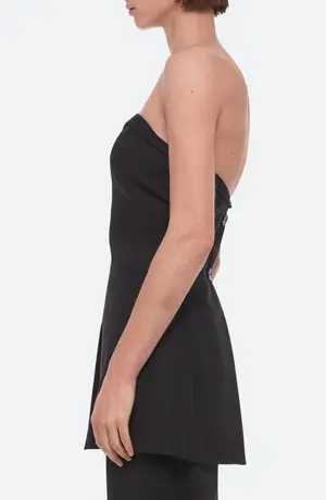 Helmut Lang Strapless Blazer Top With Flared Hem