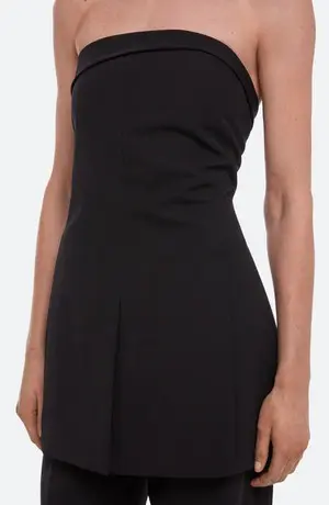 Helmut Lang Strapless Blazer Top With Flared Hem