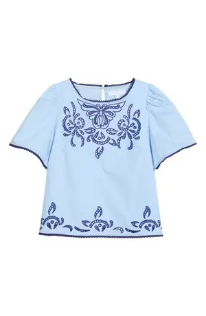 SUGARLIPS Jocie Embroidered Puff Sleeve Top