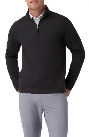 Mizzen+main Quarter Zip Sweater - Black Heather