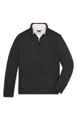 Mizzen+main Quarter Zip Sweater - Black Heather