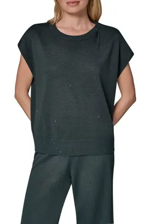 Donna Karan New York Metallic Cap Sleeve Sweater