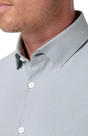Mizzen+main Halyard Trim Fit Plaid Short Sleeve Performance Button-up Shirt