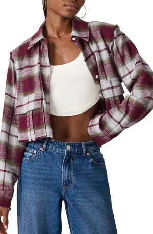 Steve Madden Marlow Plaid Shirt - Olive Plaid