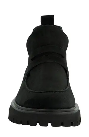 Paul Green Leather Ankle Bootie - Black Suede