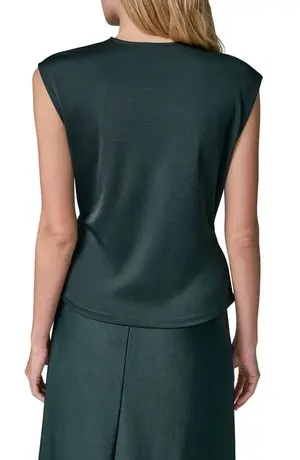 Donna Karan New York Sleeveless Surplice Top With Hardware Accent