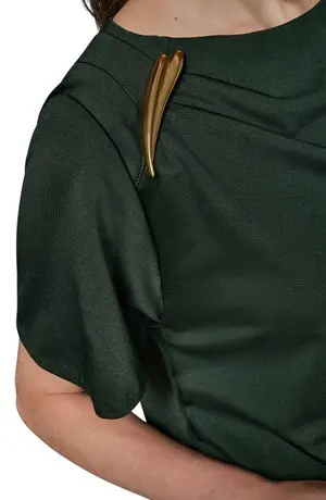 Donna Karan New York Ruched Neck Satin Top