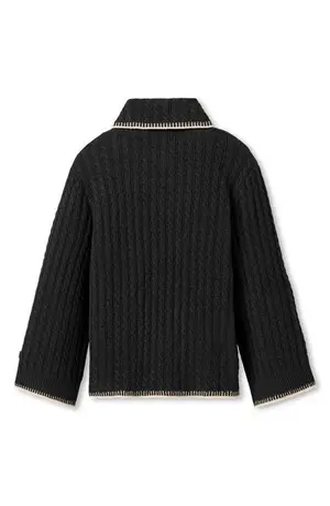 UGG Rylynn Quarter Zip Cable Knit Sweater - Black
