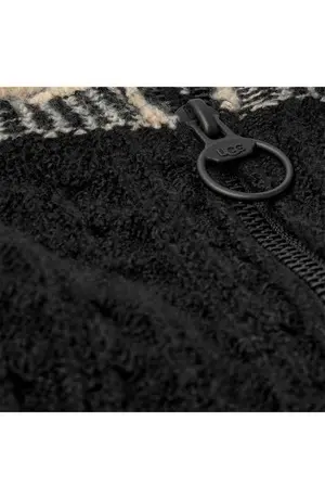 UGG Rylynn Quarter Zip Cable Knit Sweater - Black