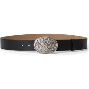 B-low The Belt Carter Colt Leather Belt - Black Silver