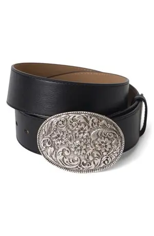 B-low The Belt Carter Colt Leather Belt - Black Silver
