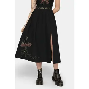 DISTURBIA Oren Bat Embroidered Midaxi Skirt