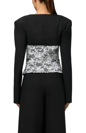 Naked Wardrobe Stretch Lace Inset Blazer