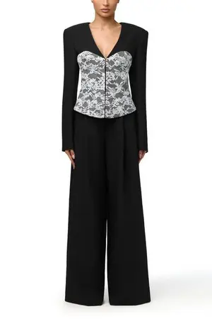 Naked Wardrobe Stretch Lace Inset Blazer