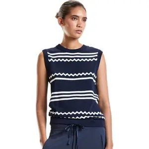 Cynthia Rowley Zigzag Knit Tank - Navy