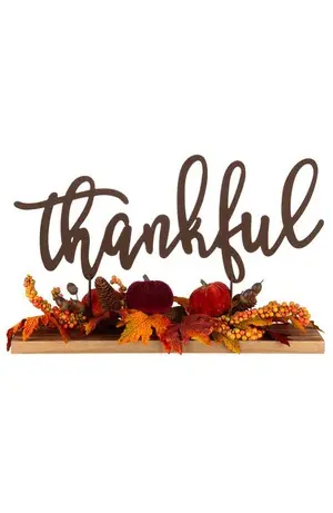 GLITZHOME 24"l Harvest Metal Sign Floral Center Piece