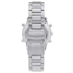 HERITOR AUTOMATIC Wilhelm Day-date Semi Skeleton Automatic Watch W/ Stainless Steel Band - Black