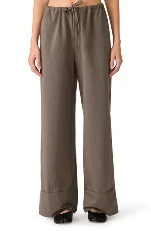 Steve Madden Idra Tie Waist Pants - Walnut