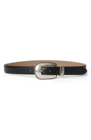 B-low The Belt Walker Colt Leather Belt - Black Silver