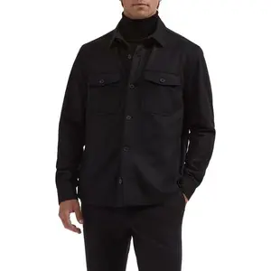 Bugatchi Wool Blend Shirt Jacket - Black