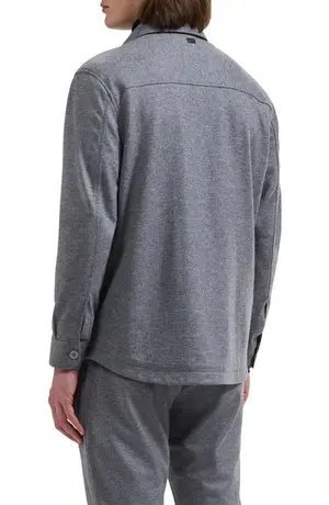 Bugatchi Wool Blend Shirt Jacket - Cement