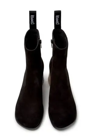 Camper Kora Twins Leather Zip Up Boot - Black
