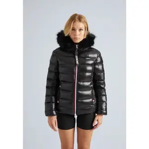 JACK1T Faux Fur Hooded Puffer Jacket - Black