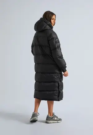 JACK1T Longline Midi Puffer Coat - Black