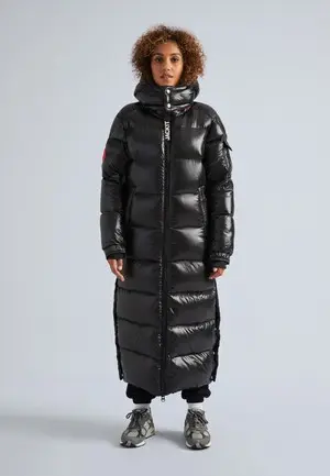JACK1T High Collar Maxi Puffer Coat - Black