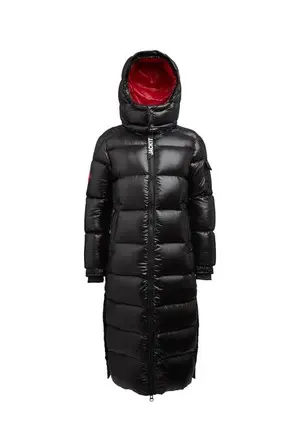 JACK1T High Collar Maxi Puffer Coat - Black