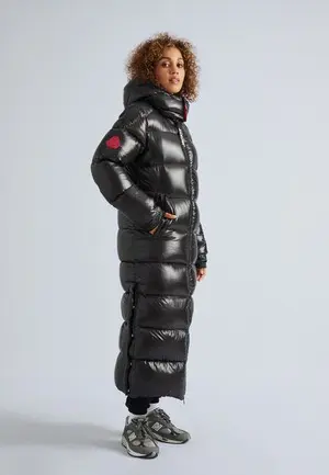 JACK1T High Collar Maxi Puffer Coat - Black