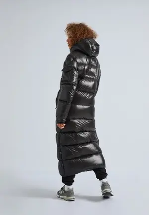 JACK1T High Collar Maxi Puffer Coat - Black