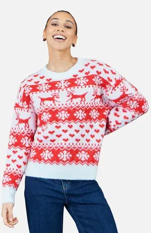 YUMI Heart Fairisle Christmas Jumper