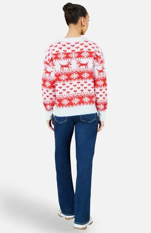 YUMI Heart Fairisle Christmas Jumper