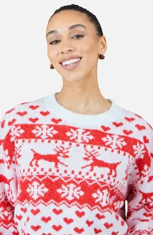 YUMI Heart Fairisle Christmas Jumper