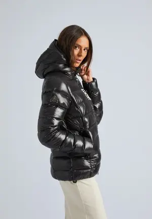 JACK1T Hooded Quilted Puffer Jacket - Black
