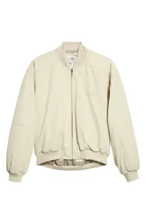 MAISON MARGIELA Cotton Twill Bomber Jacket - Ecru