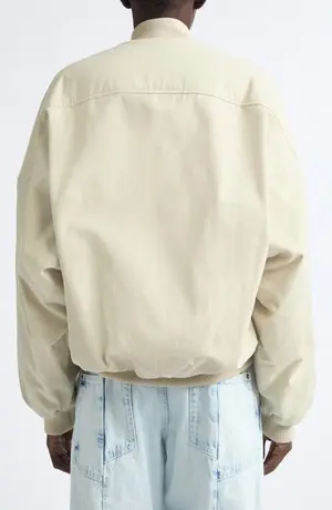 MAISON MARGIELA Cotton Twill Bomber Jacket - Ecru