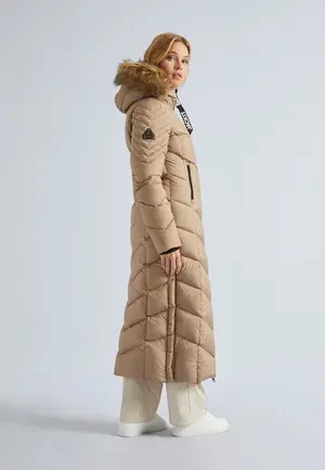 JACK1T High Neck Maxi Puffer Coat - Mink